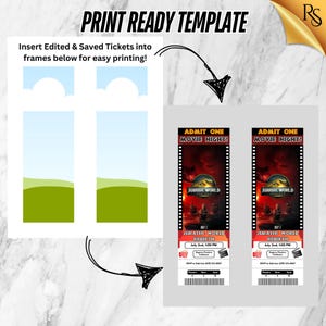 Editable Jurassic World Rebirth Movie Ticket Birthday Invite, Editable ...