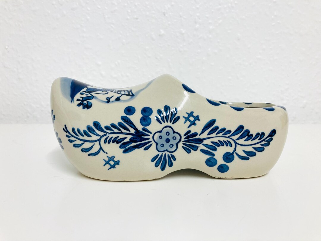 Vintage Ceramic Dutch Delft Clog Hand Painted Large Shoe - Etsy