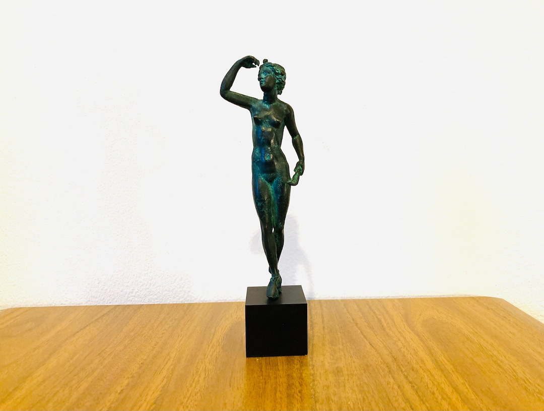 Ancient Greek Female Nude Metal Statue, Replica, Signed by the Artist ...