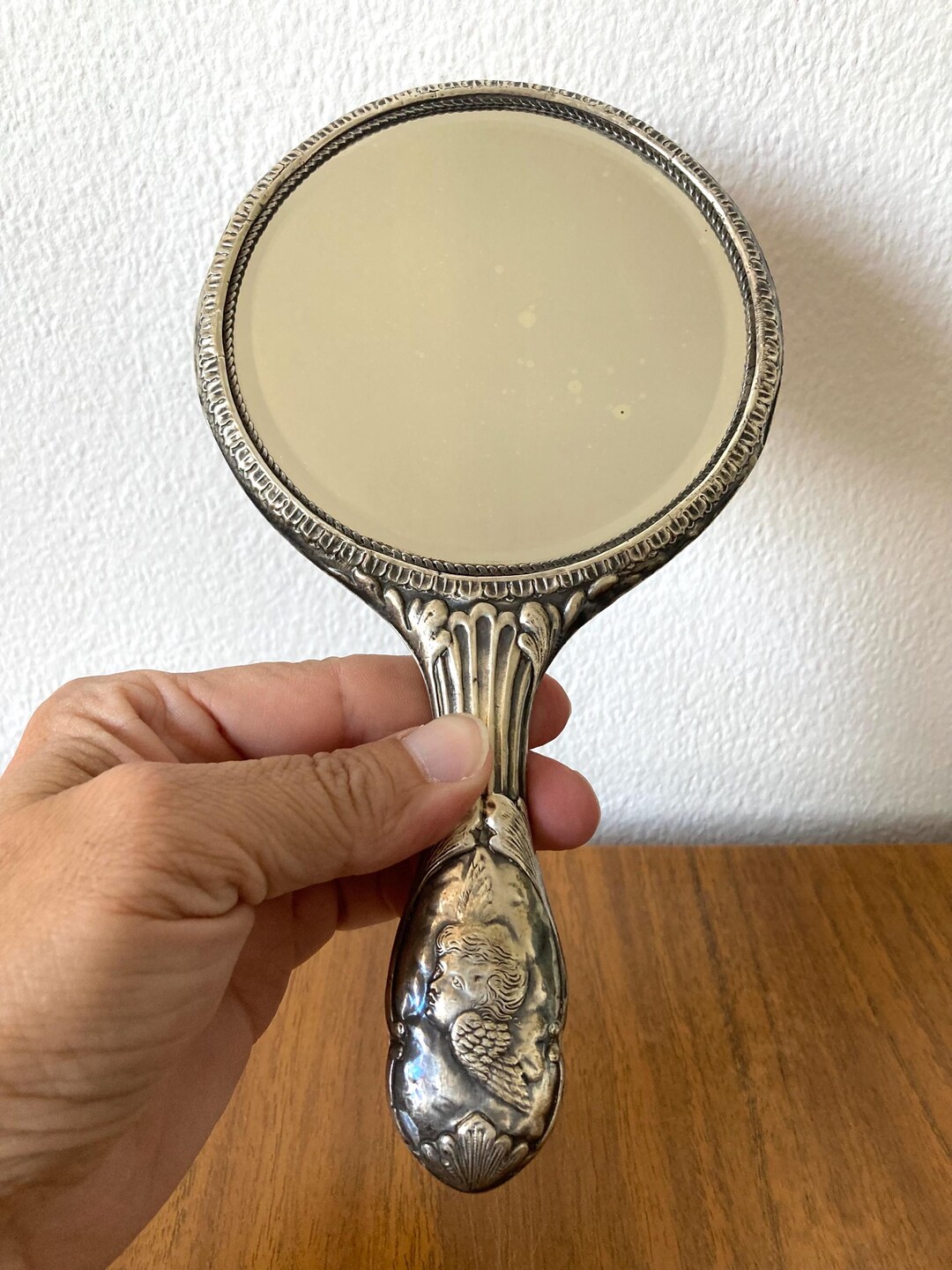 Vintage Art Nouveau Sterling Silver Hand Mirror: Reynolds Angels - Etsy