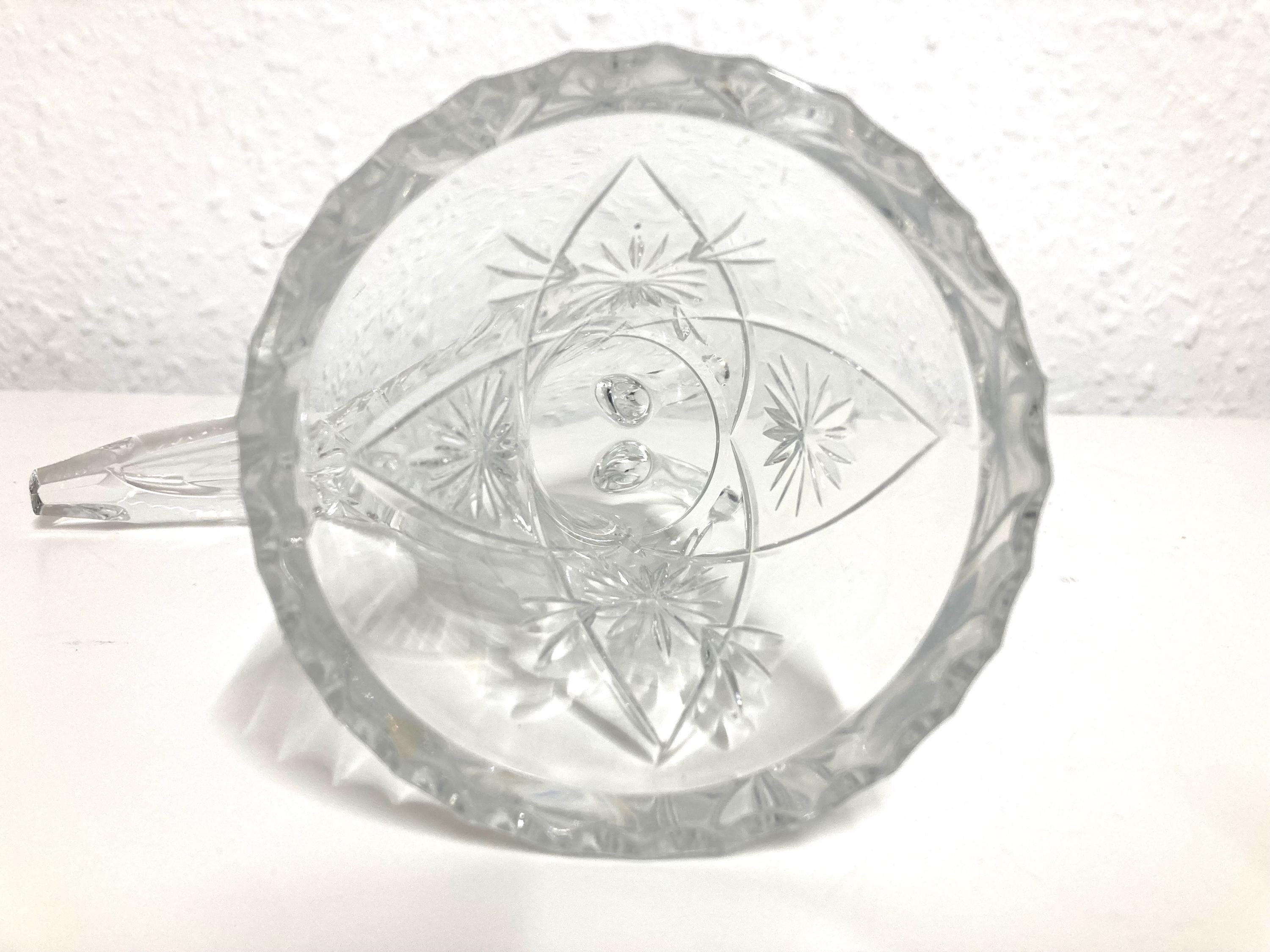 Vintage Crystal Cut Horn Shaped Cornucopia Vase - Etsy