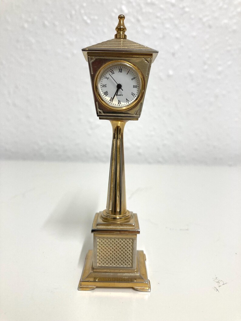 Vintage Miniature Quartz Clock Lamppost Shape - Etsy