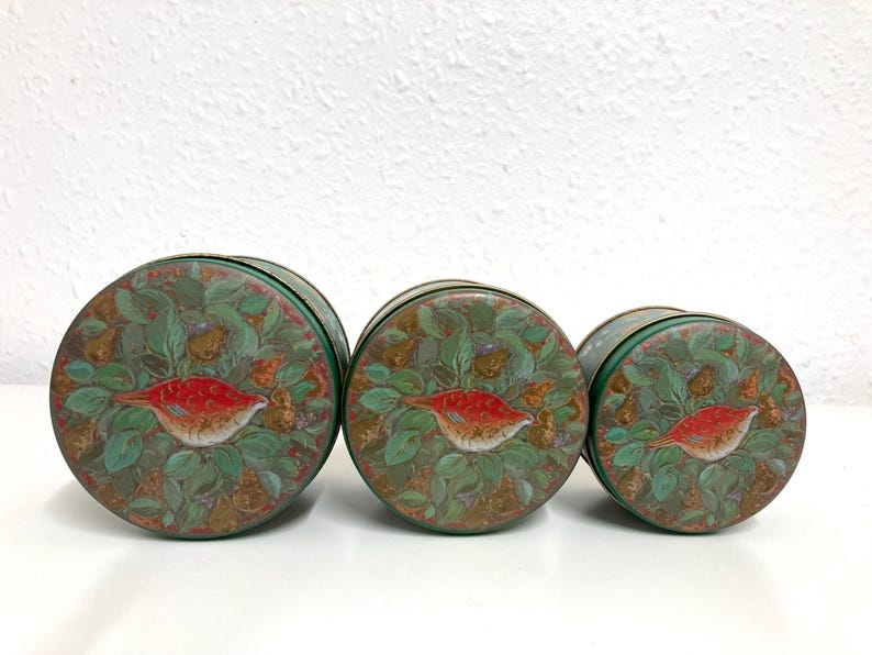 Stylish Vintage Gisela Graham Set of Three Different Sizes Tins - Etsy