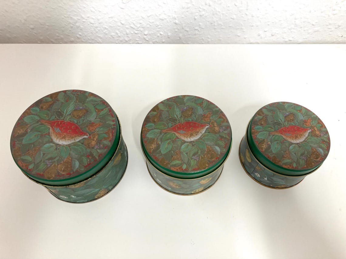 Stylish Vintage Gisela Graham Set of Three Different Sizes Tins - Etsy