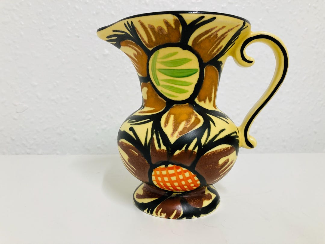 Ditmar Urbach Stylish Art Deco Hand Painted Jug, Made in Zcechoslovakia ...