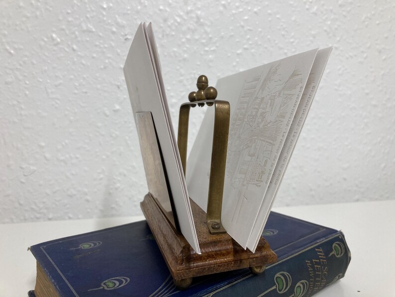Vintage Letter Holder Made of Wood and Brass - Etsy