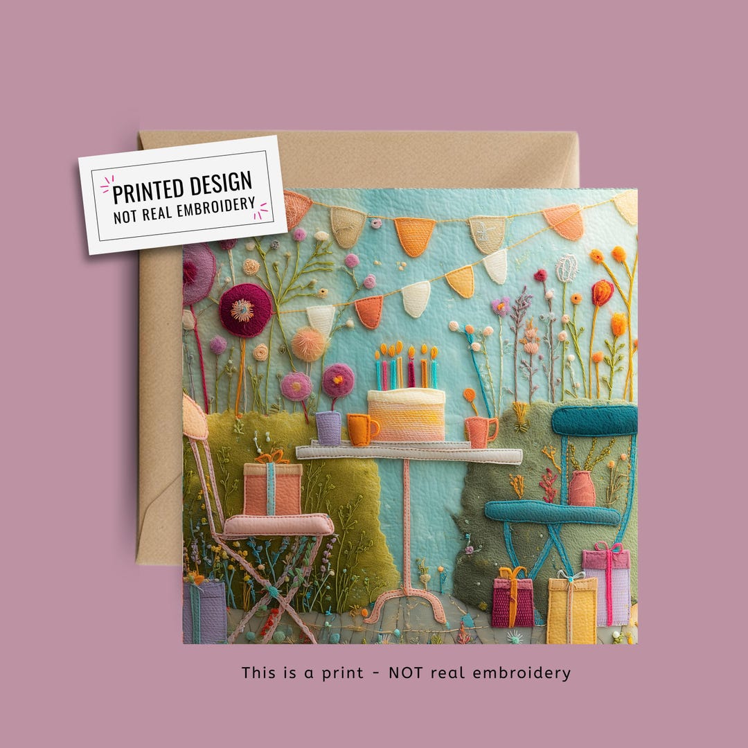 Floral Garden Party A Pretty Birthday Card With a Handcrafted-style ...