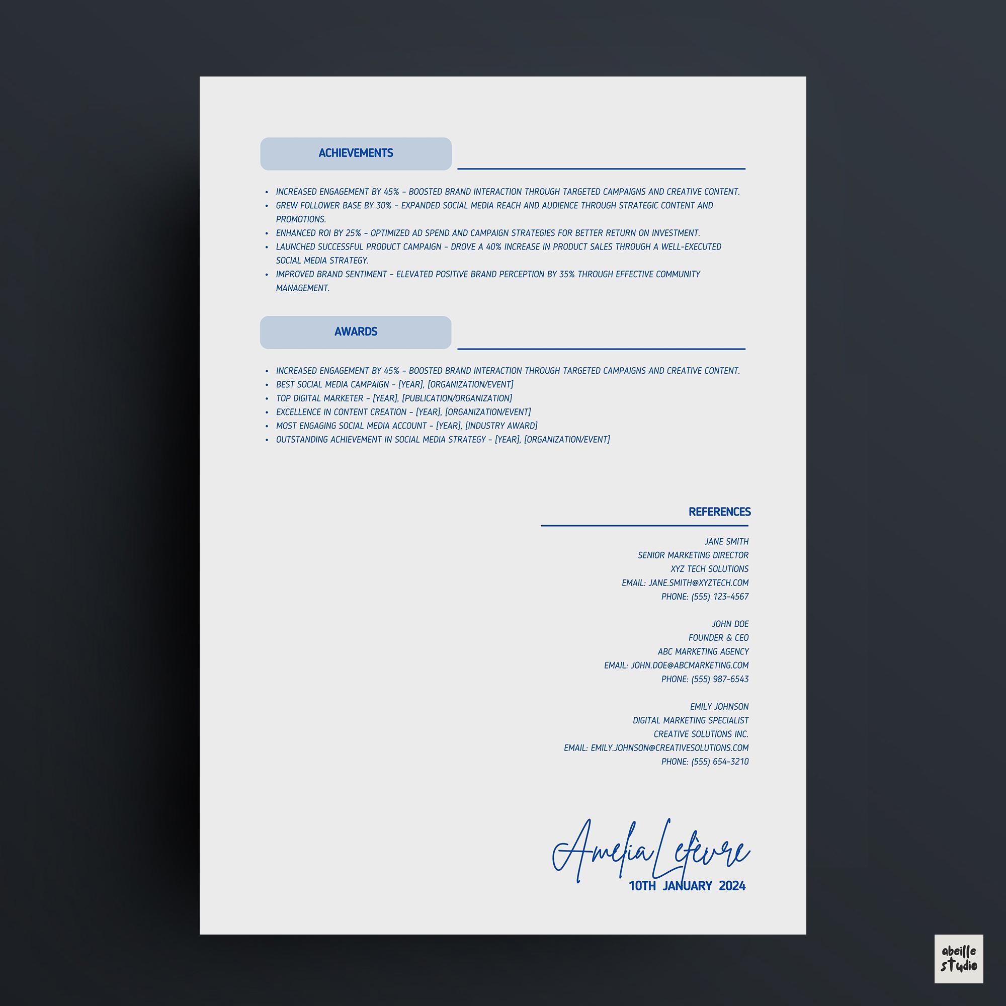Creative Resume Template | Modern, Minimalist Design (canva) - Etsy