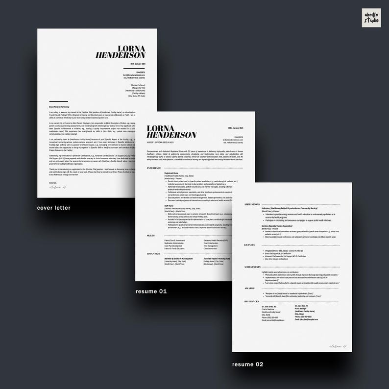 Resume Template CV Cover Letter | Clean Simple Professional Minimalist ...