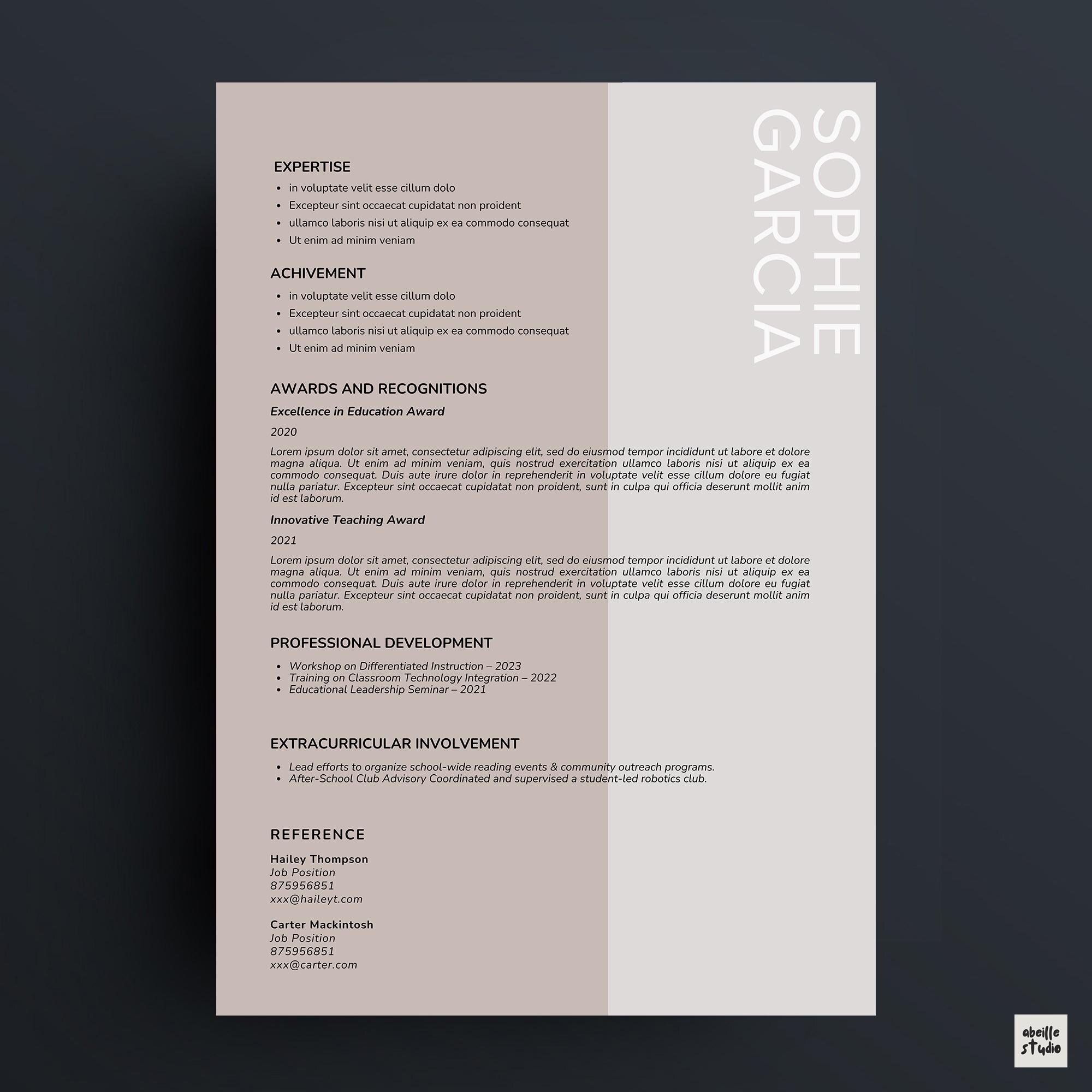 Resume Template CV Cover Letter | Clean Simple Professional Minimalist ...