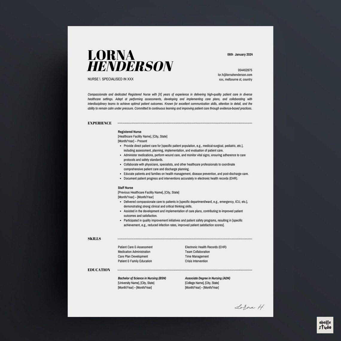 Resume Template CV Cover Letter | Clean Simple Professional Minimalist ...