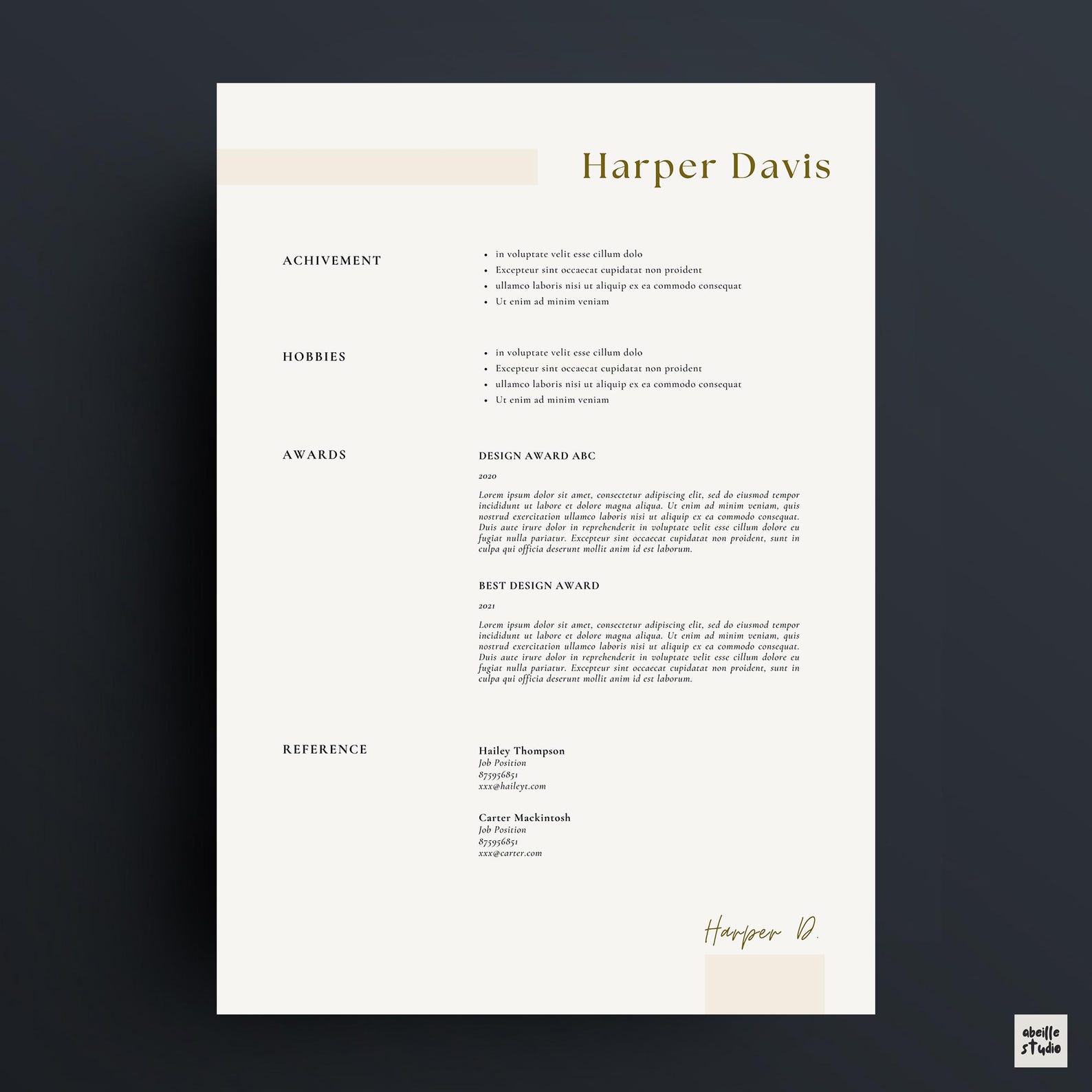 Resume Template CV Cover Letter | Clean Simple Professional Minimalist ...