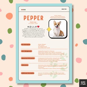 PET RESUME | Customizable CANVA Template for Pet Sitter Rental ...