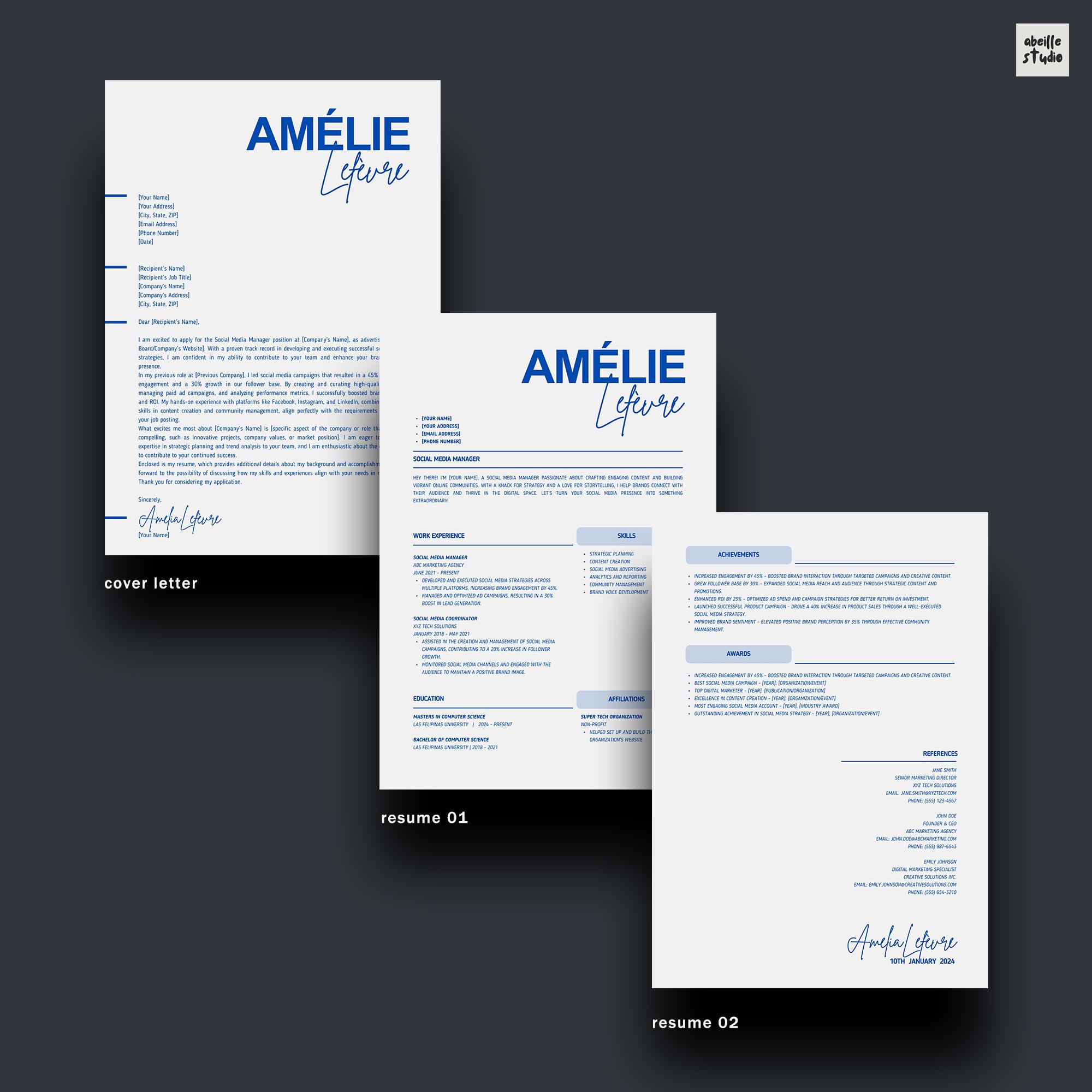 Creative Resume Template | Modern, Minimalist Design (canva) - Etsy