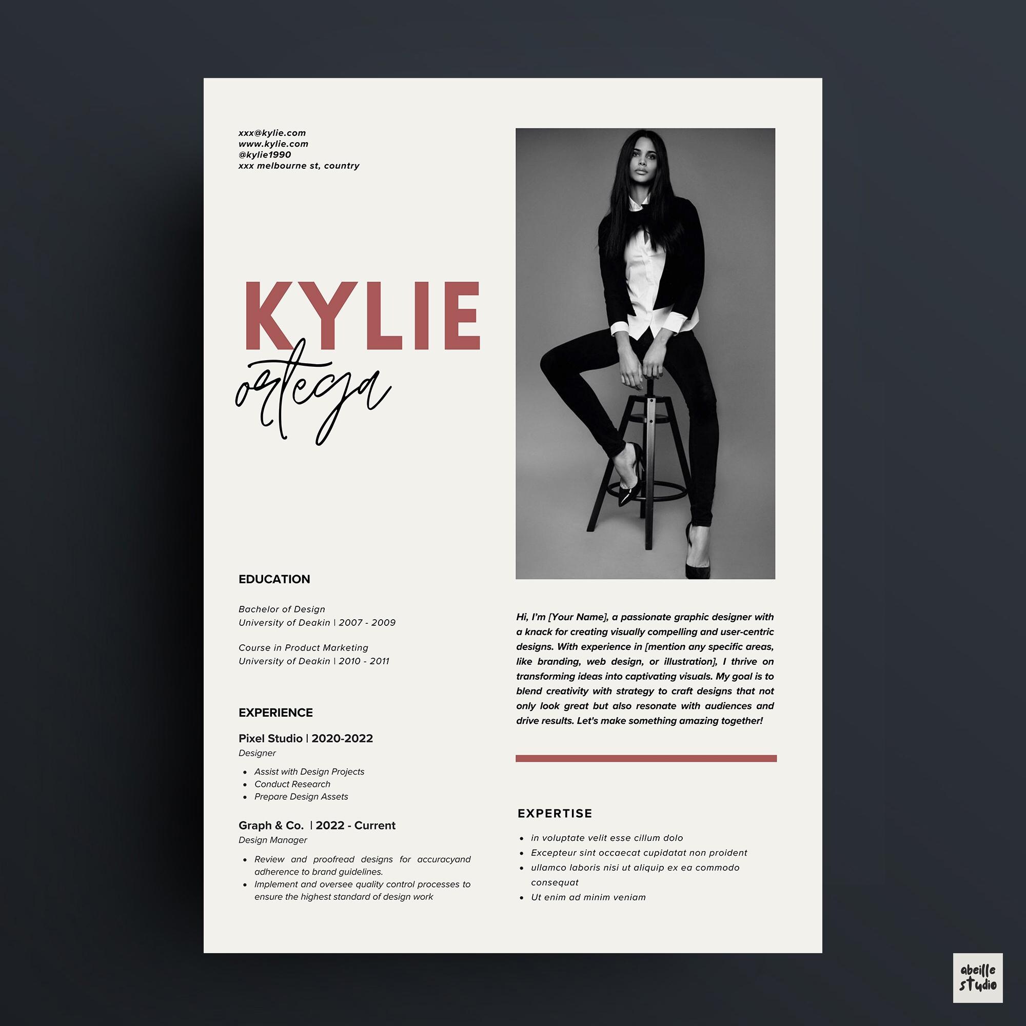Resume Template CV Cover Letter | Graphic Professional Minimalist ...