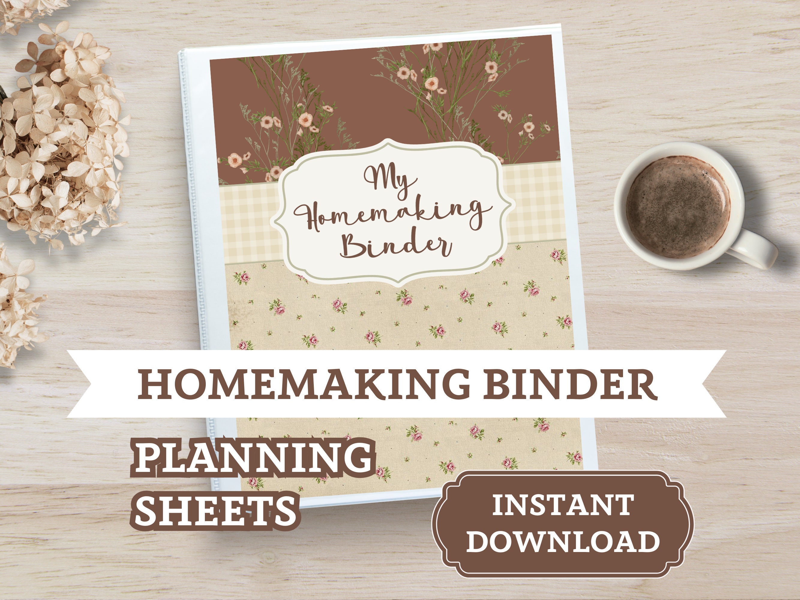 Homemaking Binder Planning Sheets - Neutral Beige | PDF Digital ...