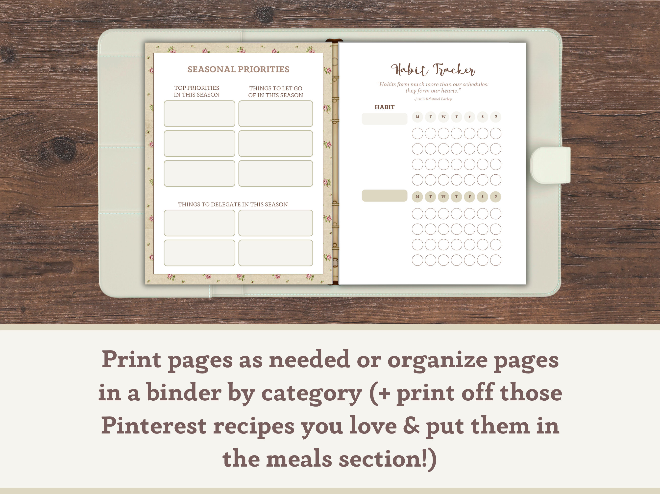 Homemaking Binder Planning Sheets - Neutral Beige | PDF Digital ...