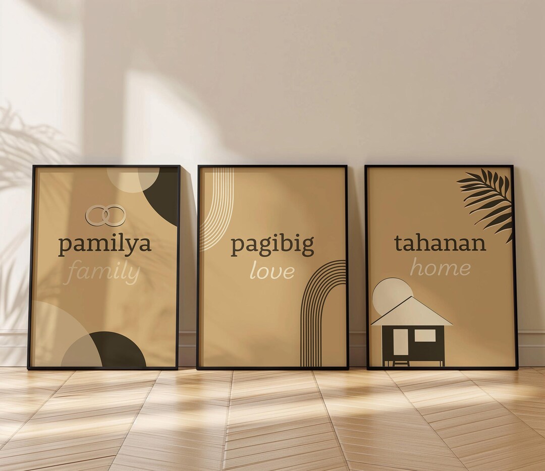 Philippines Artwork Set of 3 Tagalog Printable Poster Boho Home Decor ...