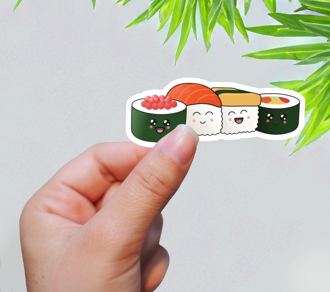 Sushi Sticker, Asian Stickers Gift Cute Anime Funny Filipino Chinese ...