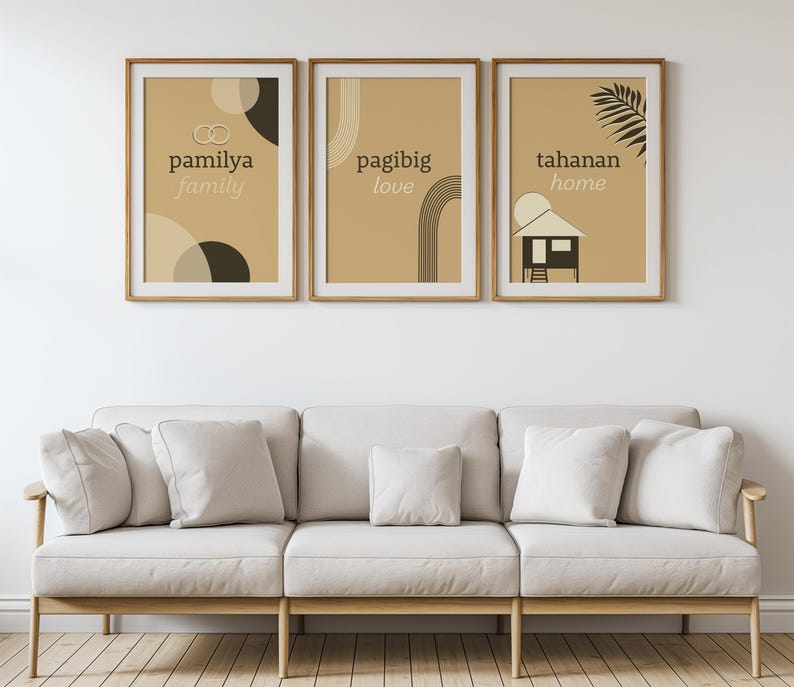 Philippines Artwork Set of 3 Tagalog Printable Poster Boho Home Decor ...