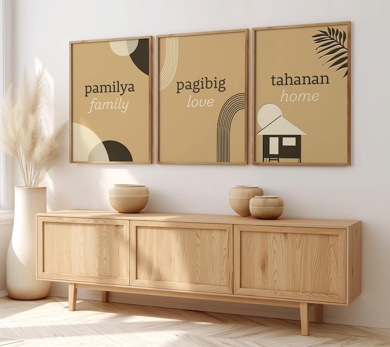 Philippines Artwork Set of 3 Tagalog Printable Poster Boho Home Decor ...