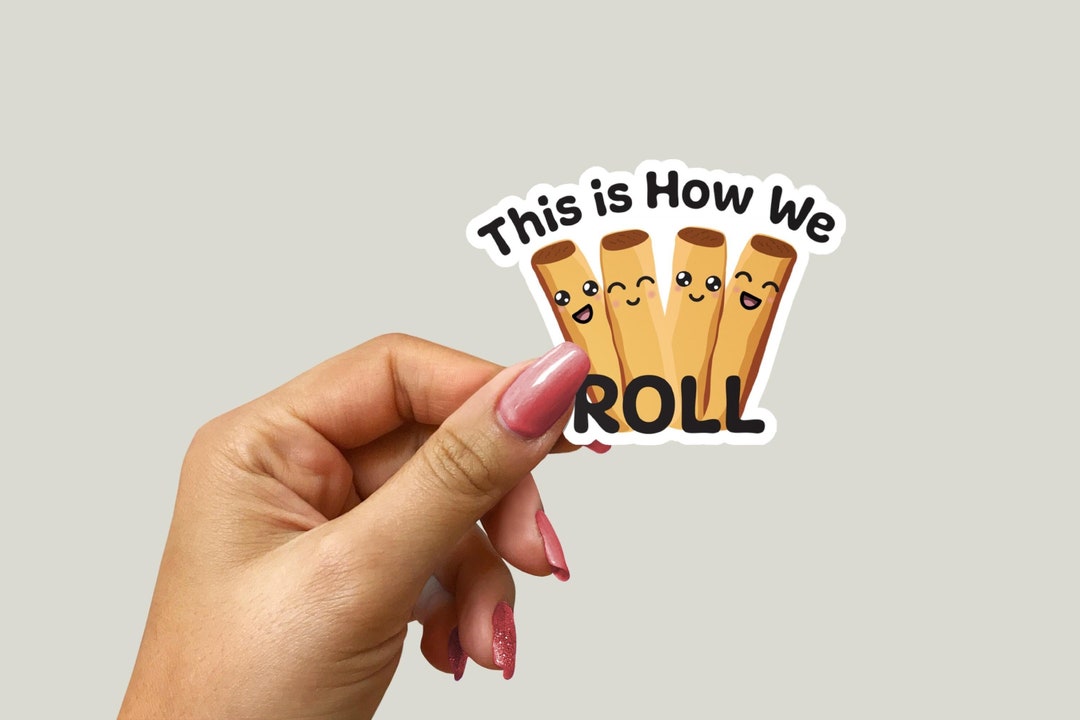 Asian Stickers, Eggroll Cute Funny Food Filipino Chinese Kawaii Sticker ...