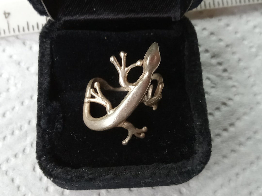 Sterling Silver Gecko Lizard Ring - Etsy