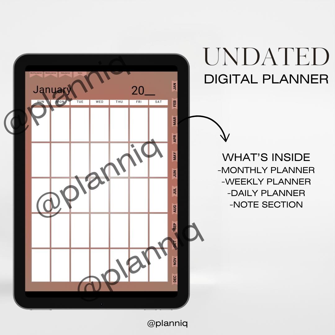 2024 Undated Pink Digital Planner for Daily & Monthly Organization ...