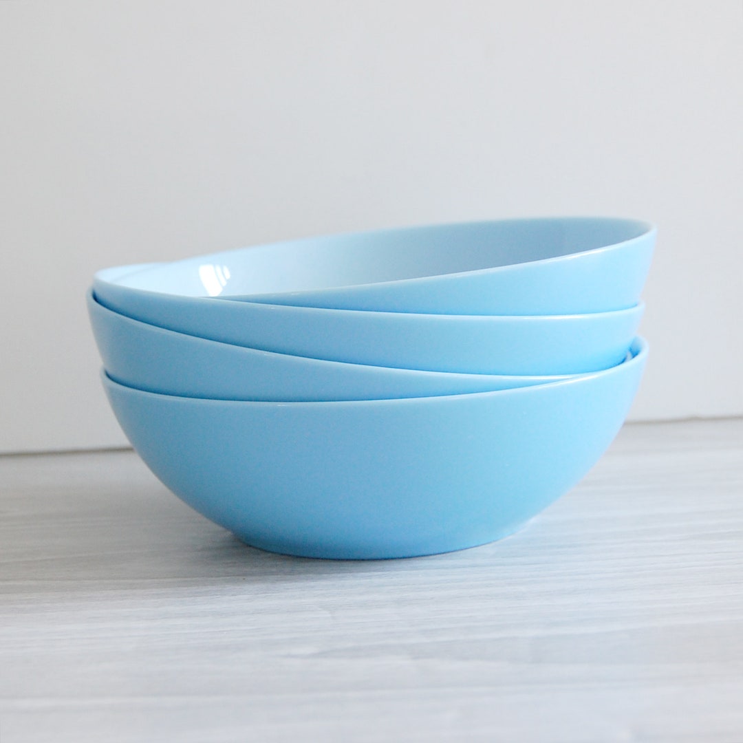 Blue Glass Bowls, Vintage Blue Glass Bowls, Vintage Blue Milkglass ...
