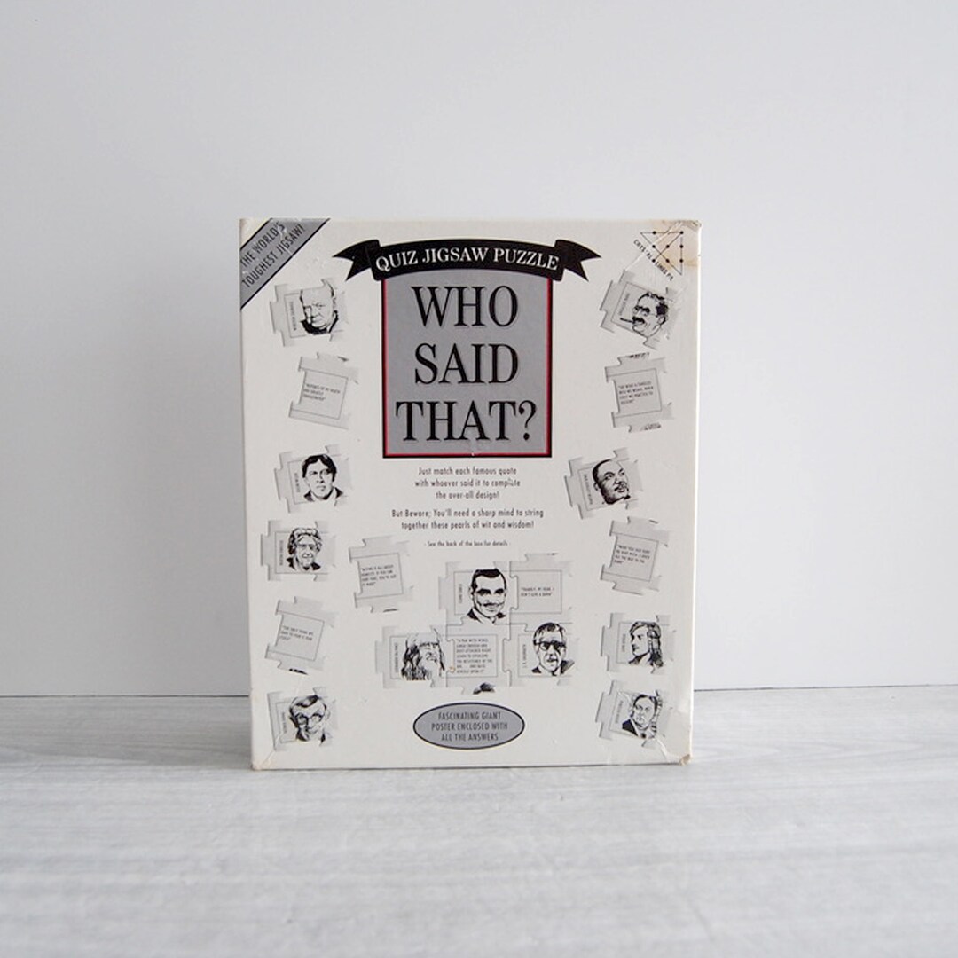 Vintage "who Said That?" Quiz Jigsaw Puzzle, 1994 - Etsy