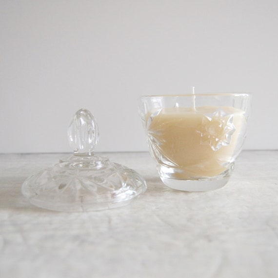 Cut Glass Candle Vintage Cut Glass Candle With Lid - Etsy
