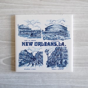 New Orleans Tile Trivet, Vintage New Orleans Tile, Vintage New Orleans ...