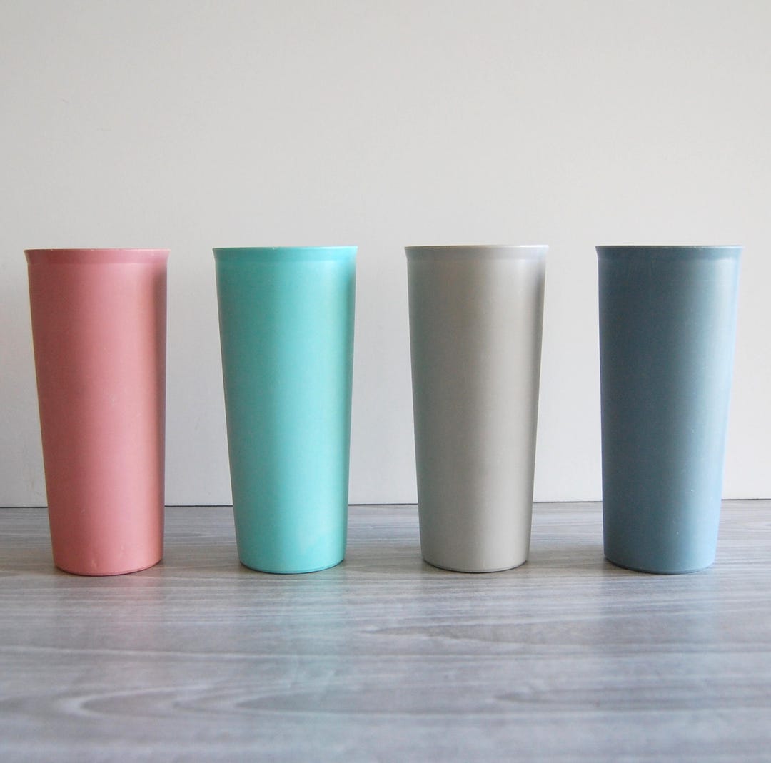 Tupperware Tumblers, 4 Vintage Tupperware Tumblers, Vintage Pastel ...