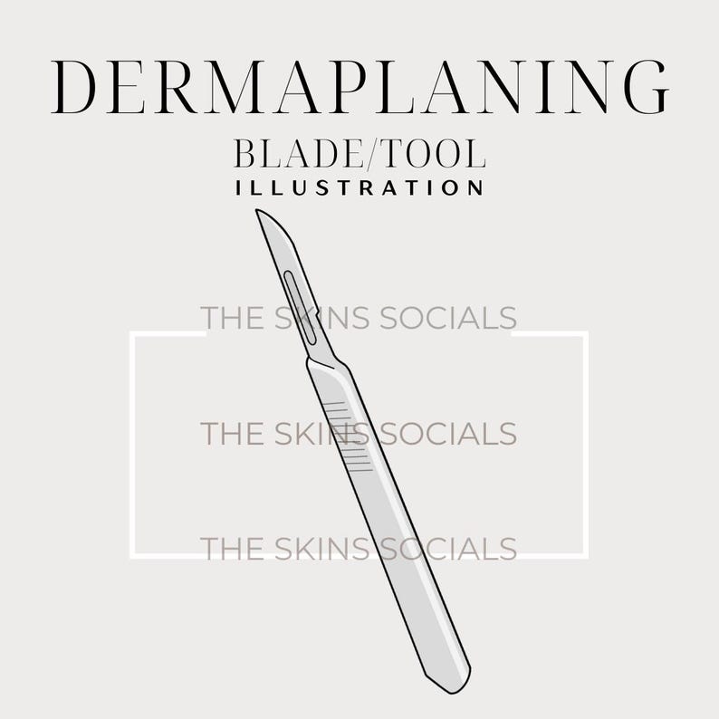 Dermaplaning Blade PNG Illustration: Skincare Tool Graphic (digital ...