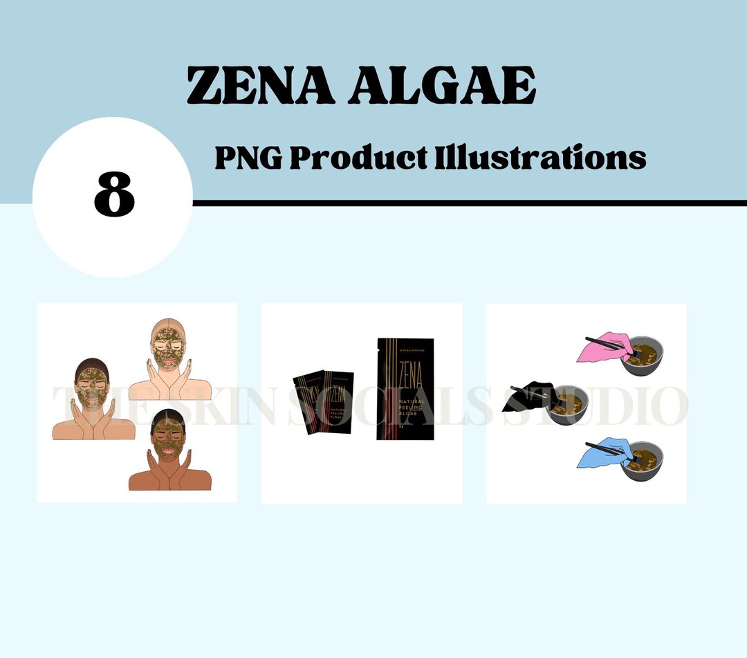 Zena Algae Peel PNG Illustrations – Digital Skincare Graphics for ...