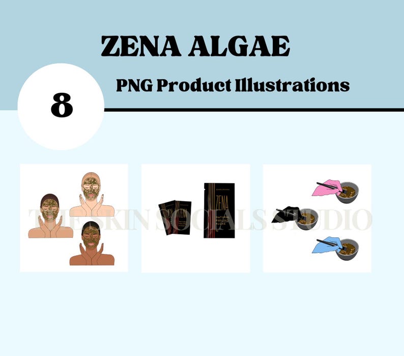 Zena Algae Peel PNG Illustrations – Digital Skincare Graphics for ...