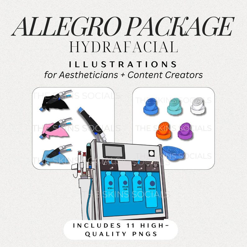 Allegro Hydrafacial Machine PNG Bundle – 11 Skincare Device ...