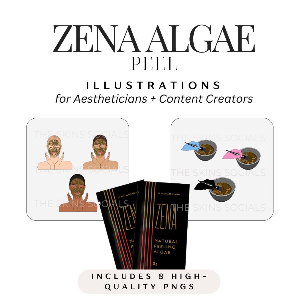 Zena Algae Peel PNG Illustrations – 8 Digital Skincare Graphics for ...