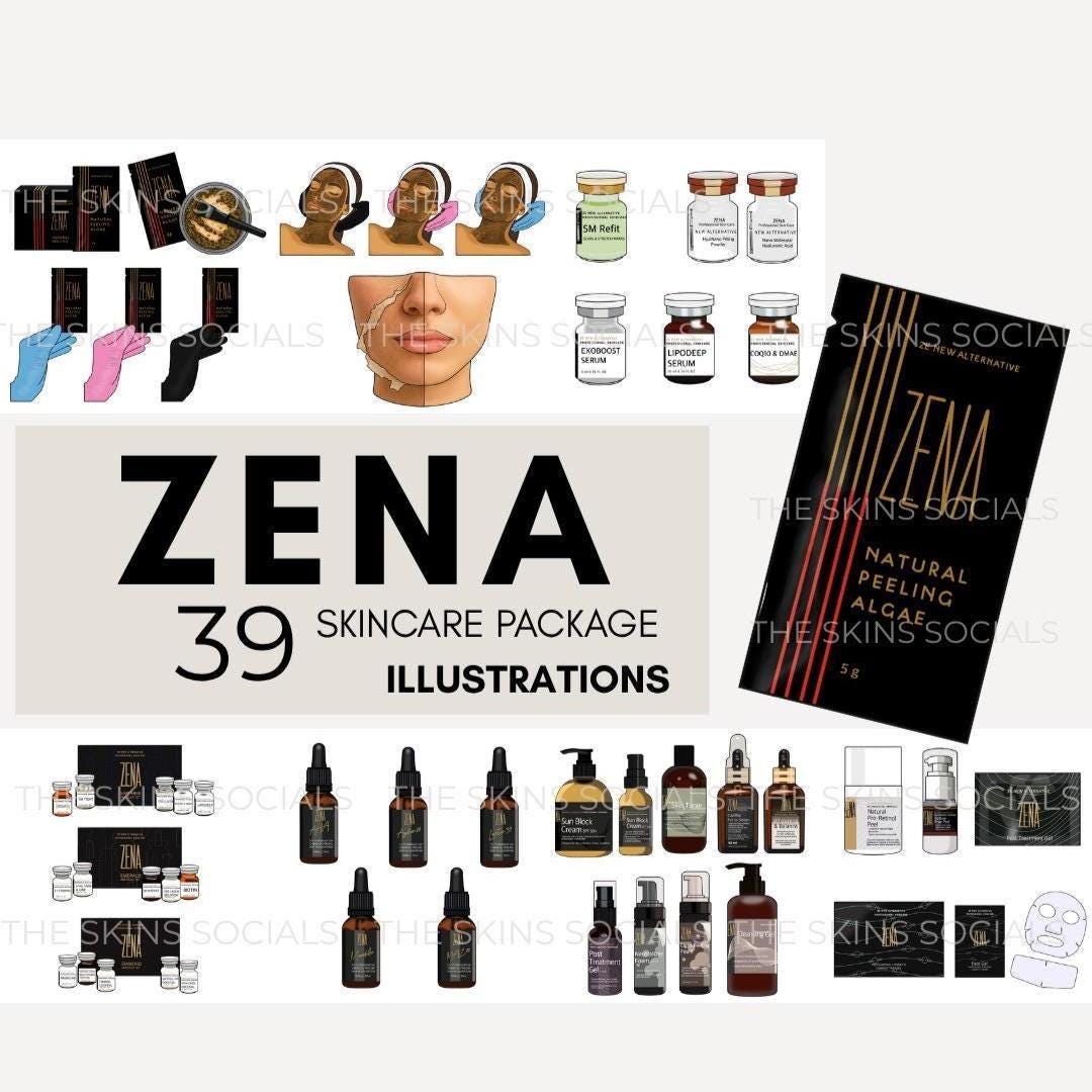 Zena Algae Peel PNG Illustrations, NEW Package – Skincare Graphics for ...