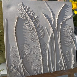 Cornish Botanical Plaster Cast Tile, Garden Flowers, Herbs, Botanical ...