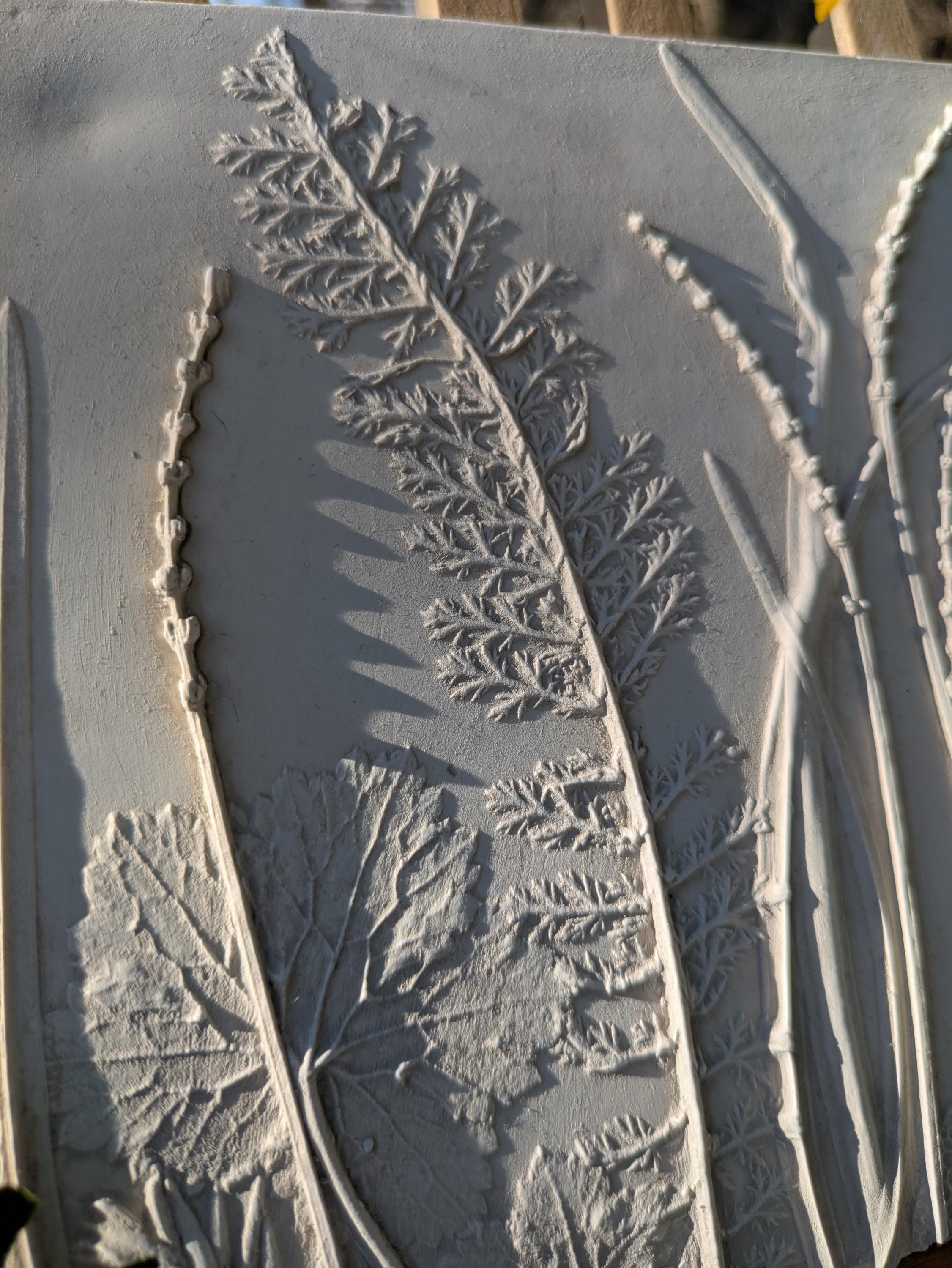 Cornish Botanical Plaster Cast Tile, Garden Flowers, Herbs, Botanical ...