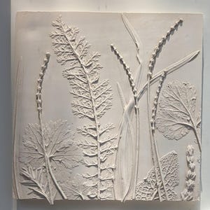Cornish Botanical Plaster Cast Tile, Garden Flowers, Herbs, Botanical ...