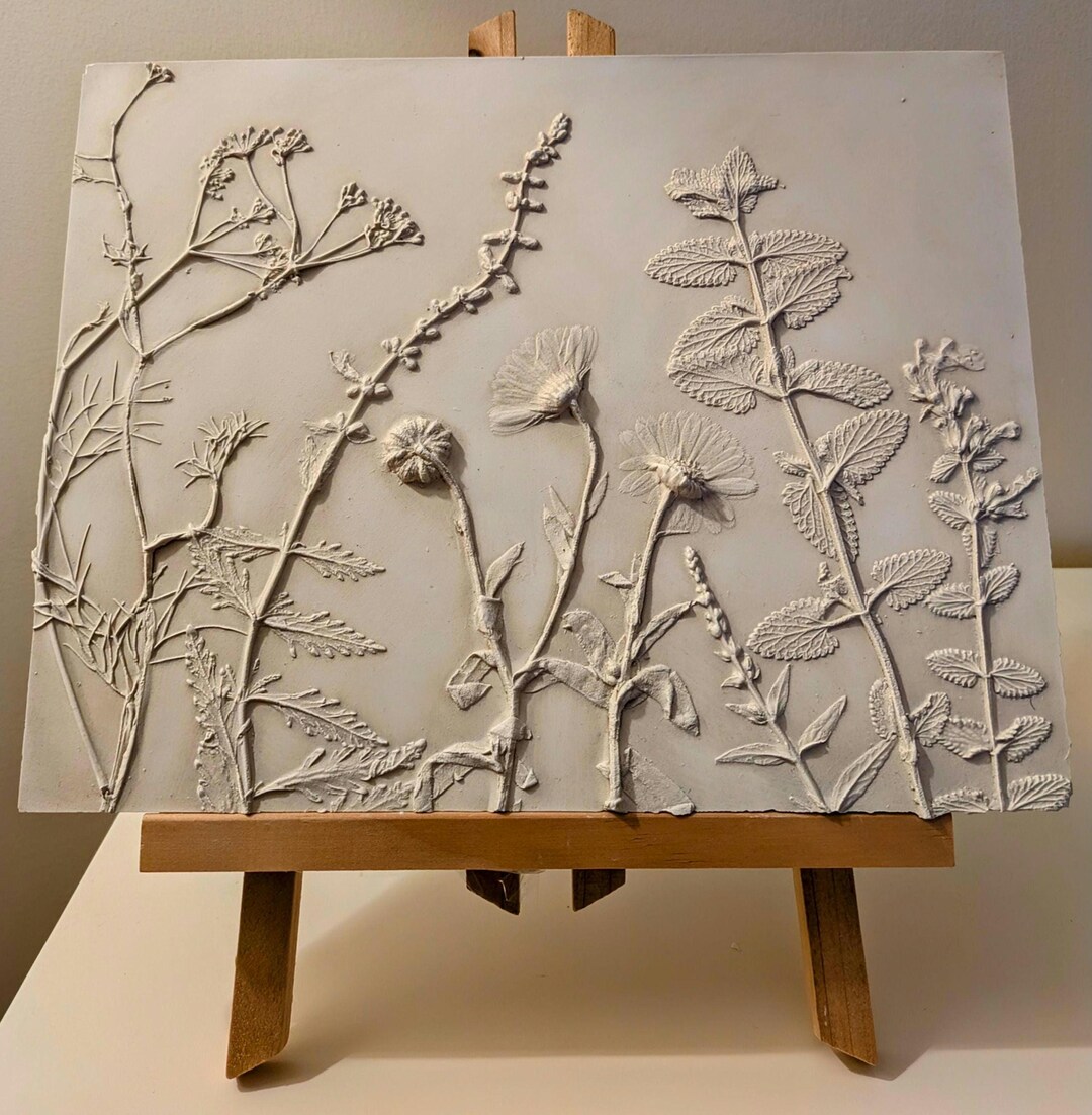 Cornish Botanical Plaster Tile, Garden Plaster Cast Tile, Hedgerow ...
