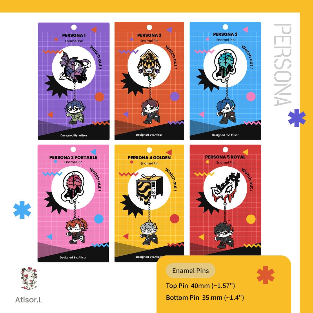 Persona Protagonists Hard Enamel Pin - Etsy