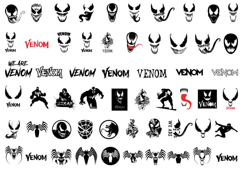 Venom Svg- Venom Png- Venom Digital Stickers- Cartoon- Png- Svg - Etsy