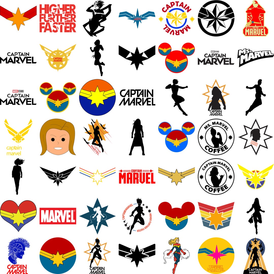Captain Marvel Svg Captain Marvel Png Digital Stickers Digital Bundle ...