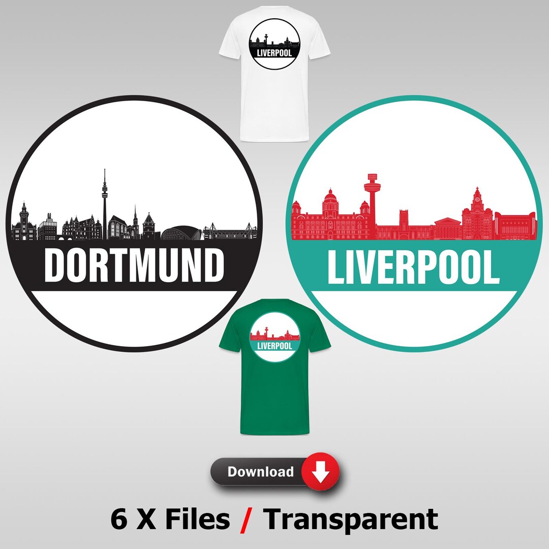 Liverpool Skyline Digital Print Files: T-shirt & Mug Designs (PNG, JPG ...