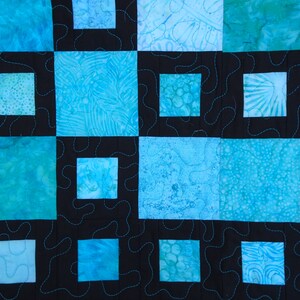 Aqua Quilt /sea Glass Quilt / Handmade Lap or Throw Quilt / Aqua Baby ...