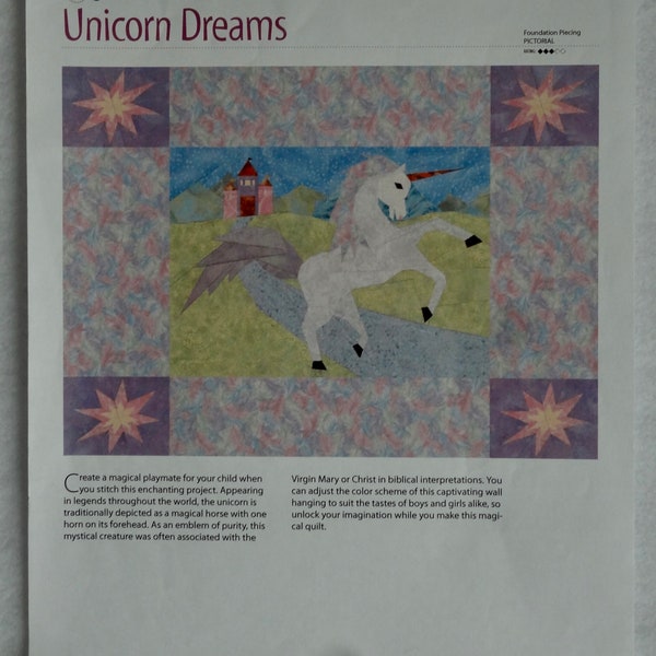 Unicorn Quilt Pattern - Etsy