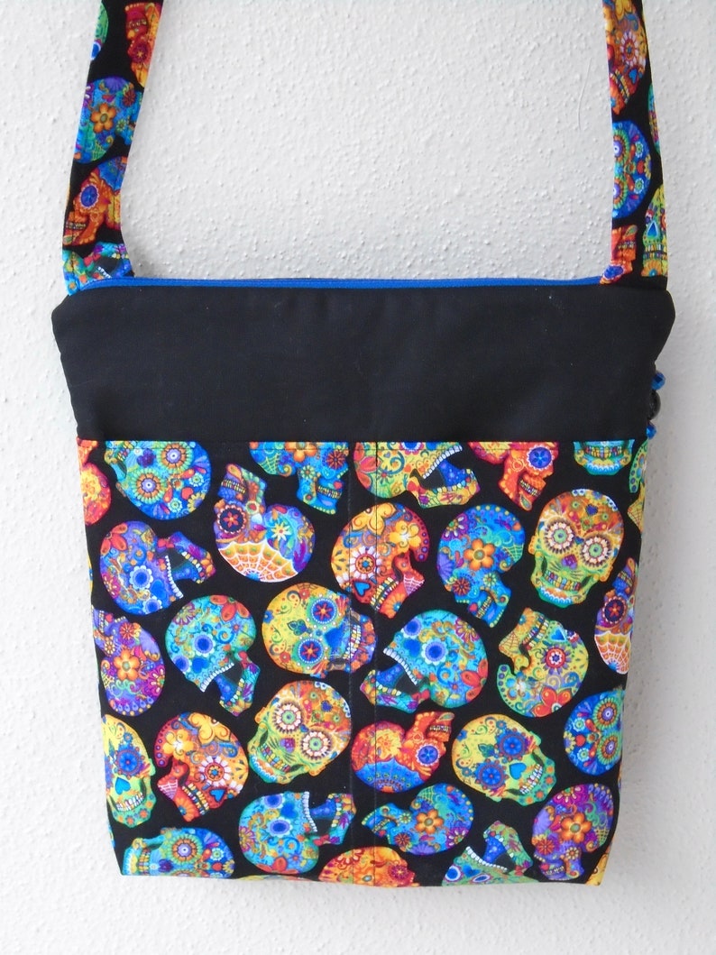 Sugar Skull Cross Body Bag / Cross Body Purse / Sugar Skulls / Shoulder ...